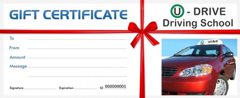 Gift Certificates ⋆ U-Drive Driving School ⋆ Comox Valley